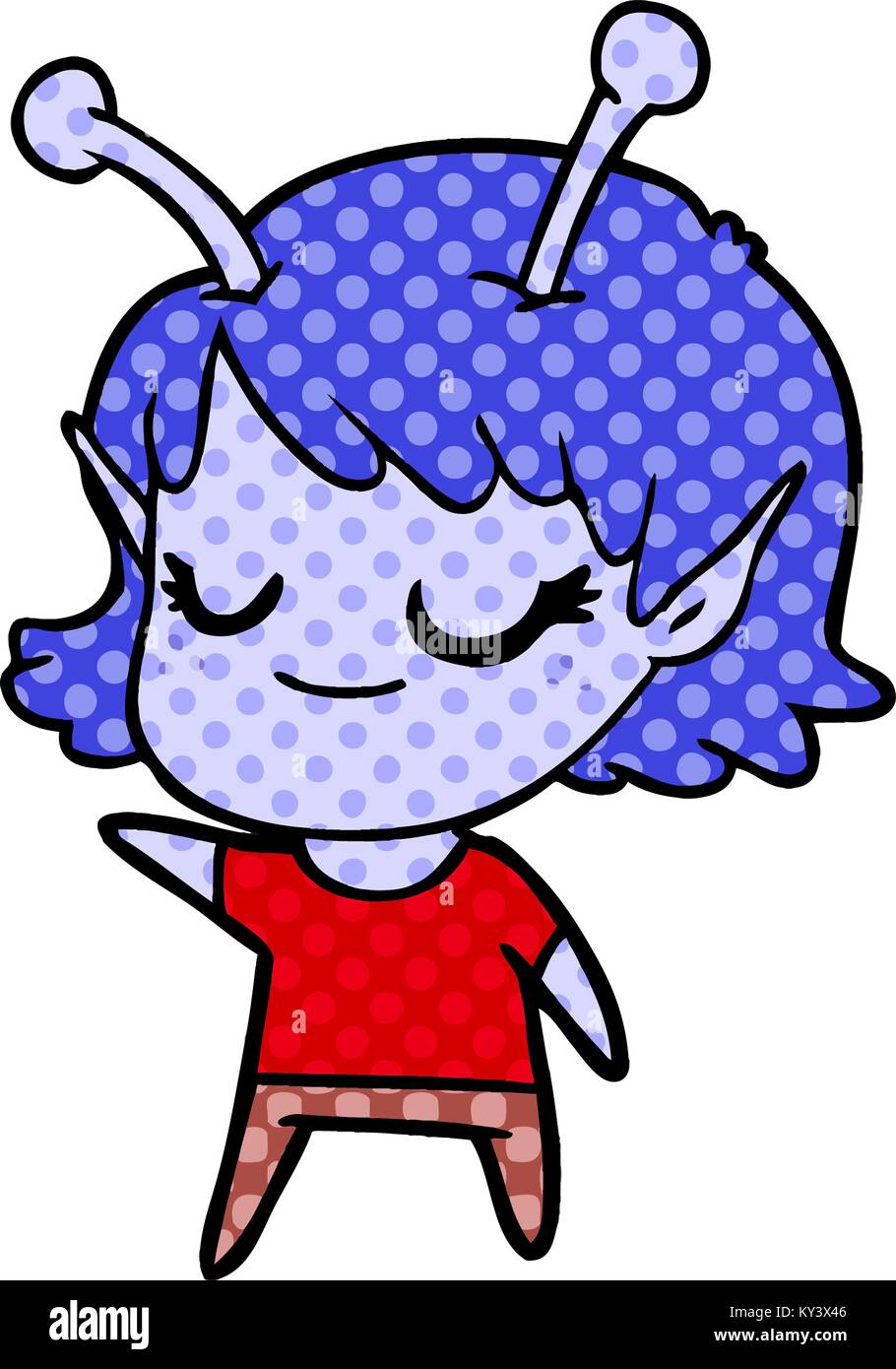 smiling alien girl cartoon Stock Vector Image & Art - Alamy