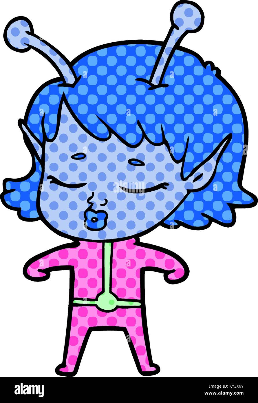 cartoon alien girl Stock Vector Image & Art - Alamy