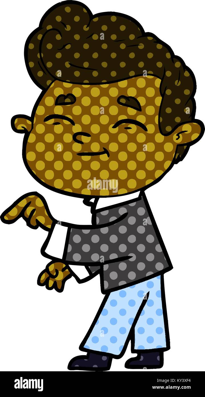 happy cartoon man pointing Stock Vector Image & Art - Alamy