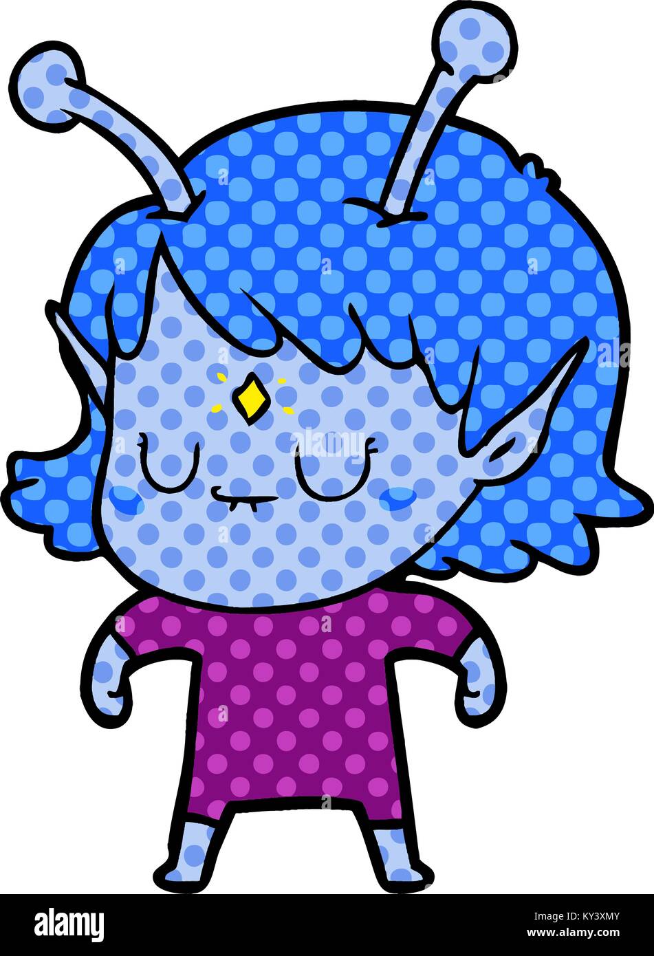 cartoon alien girl Stock Vector Image & Art - Alamy