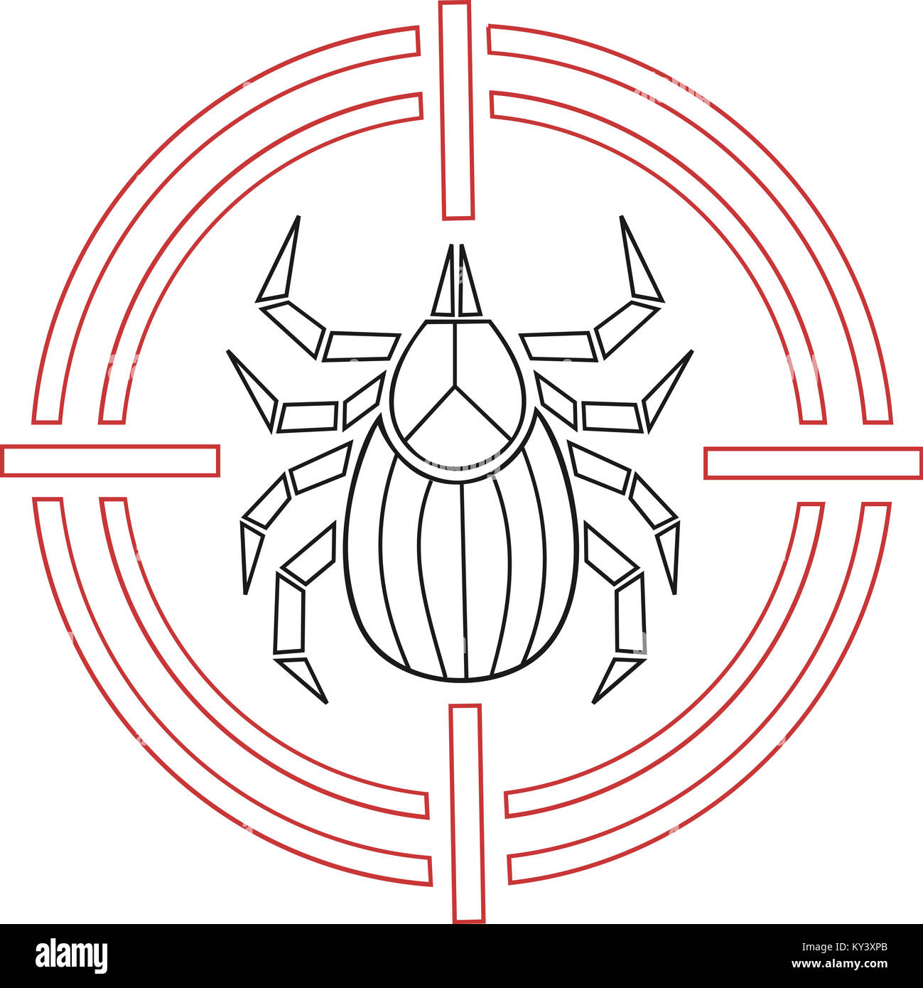 Abstract and geometric tick icon in a target Stock Photo - Alamy