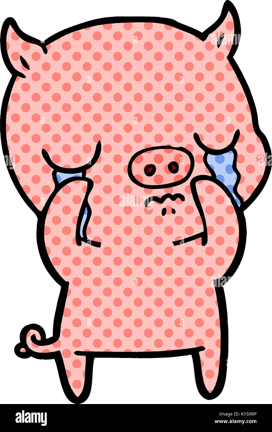 cartoon pig crying Stock Vector Image & Art - Alamy
