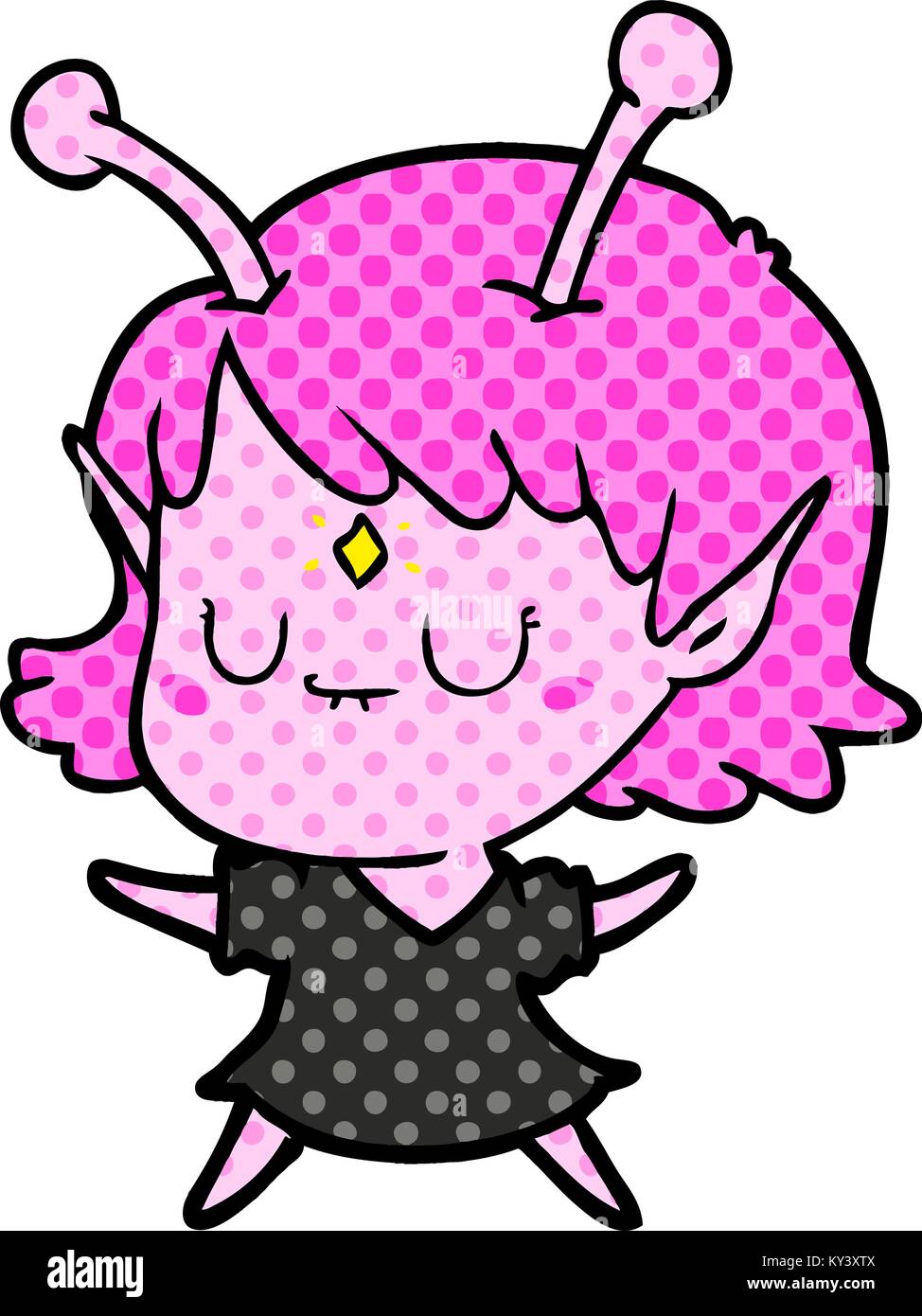 cartoon alien girl Stock Vector Image & Art - Alamy