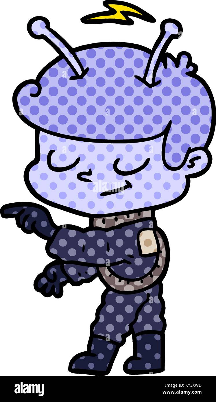 friendly cartoon spaceman pointing Stock Vector Image & Art - Alamy