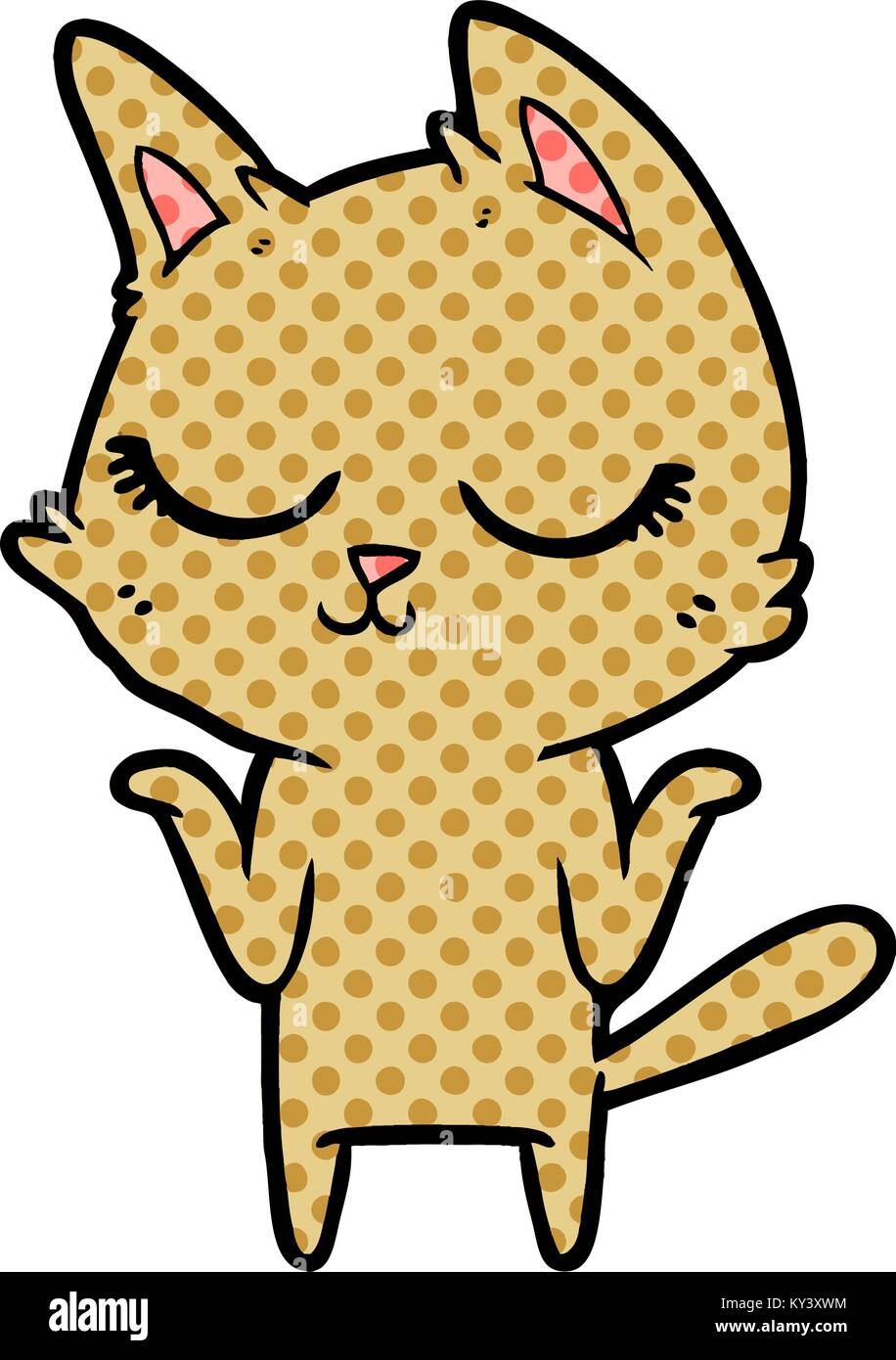 calm cartoon cat Stock Vector Image & Art - Alamy