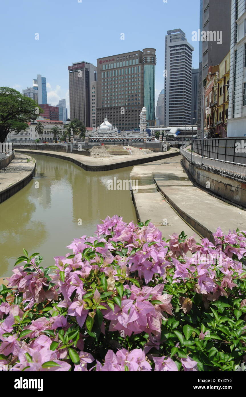 Jamek mosque in front of CIMB and OCBC banks at the confluence of ...