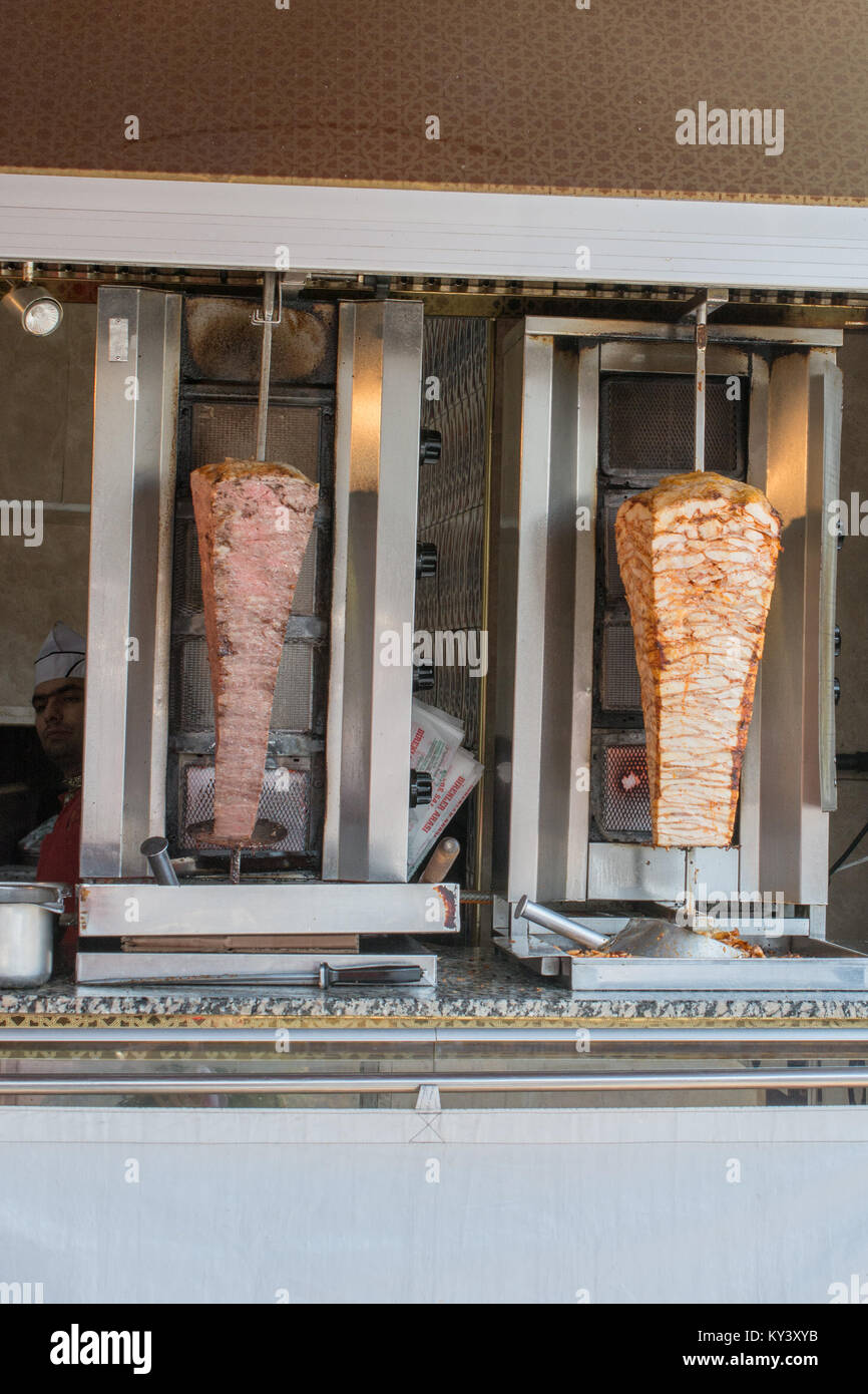 Traditional Turkish Doner Kebab on pole Stock Photo - Alamy