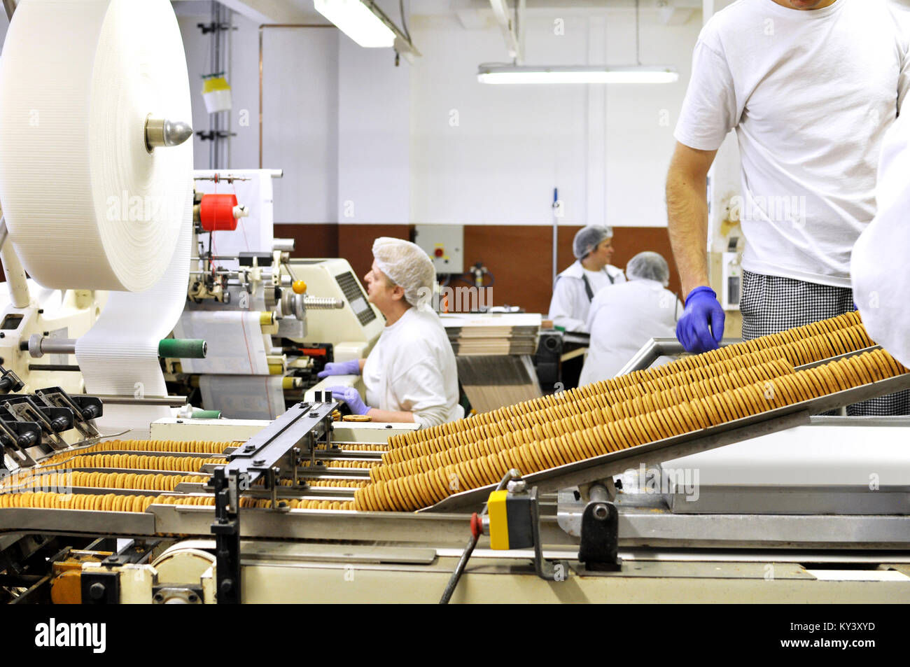 Production line biscuits factory workers hi-res stock photography and ...
