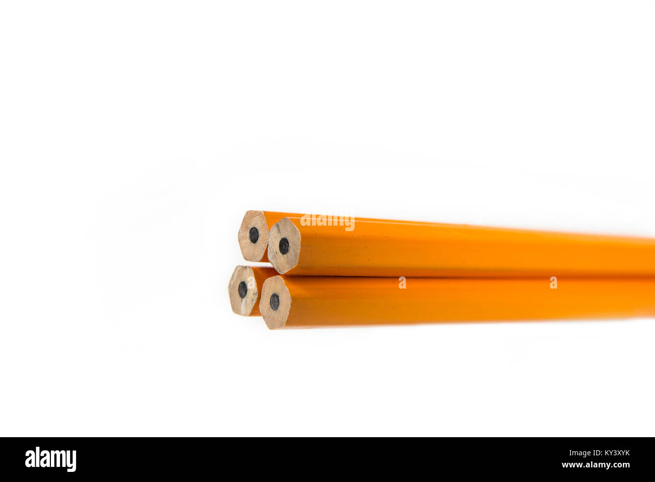 New unsharp pensils on the white background Stock Photo - Alamy