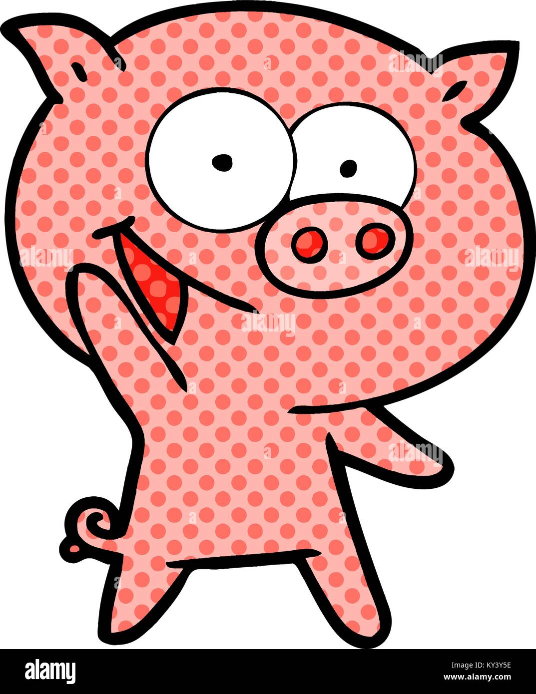 cheerful pig cartoon Stock Vector Image & Art - Alamy
