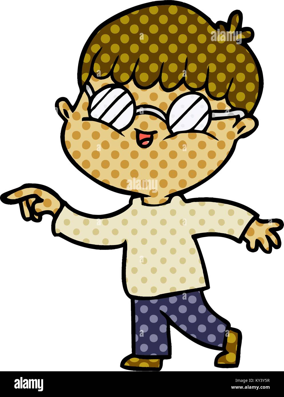 cartoon boy wearing spectacles Stock Vector Image & Art - Alamy
