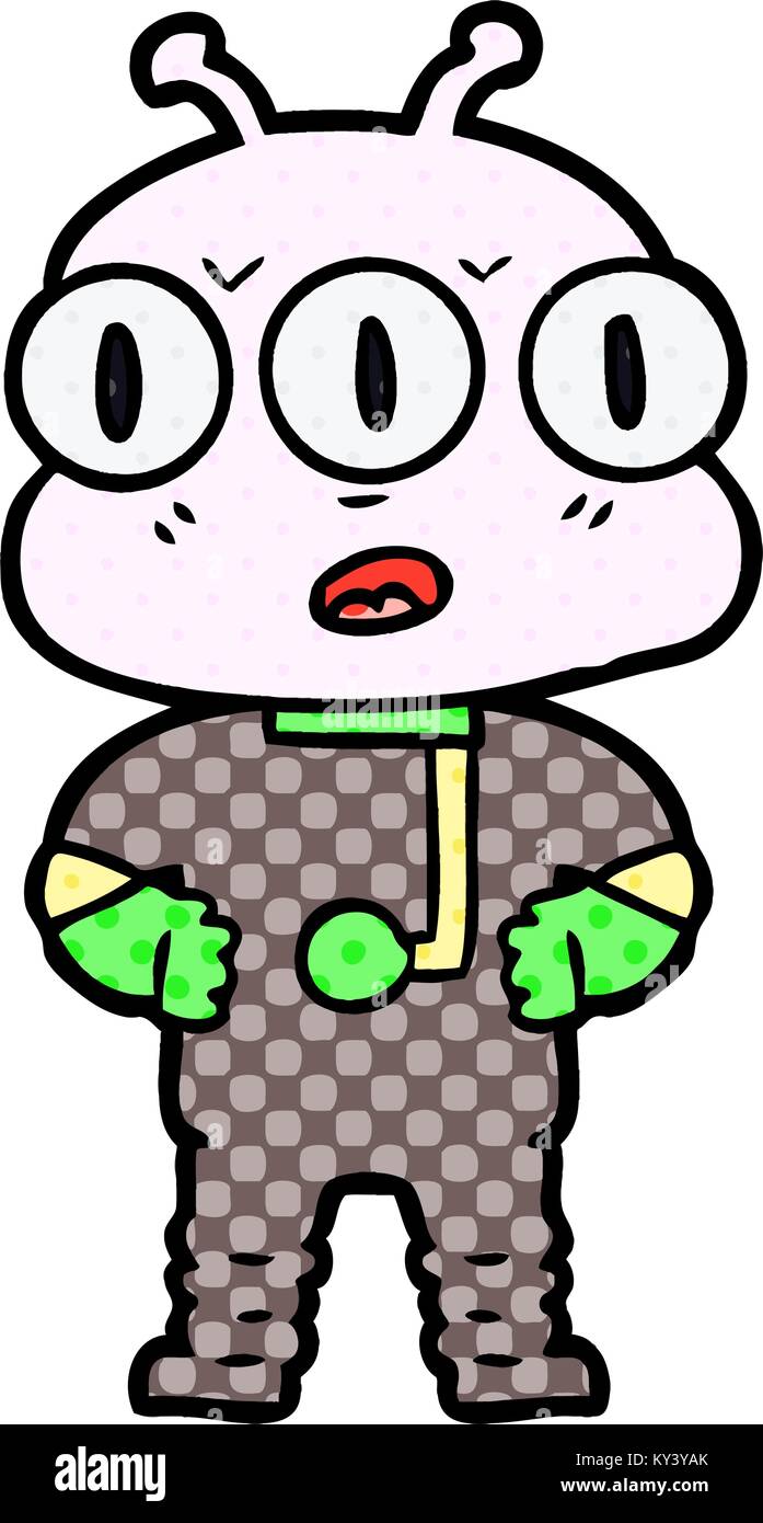 cartoon three eyed alien Stock Vector Image & Art - Alamy