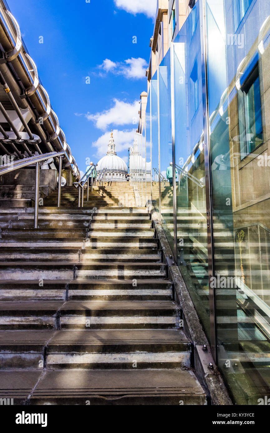 Steps up to St Paul's Cathedral, London Stock Photo - Alamy