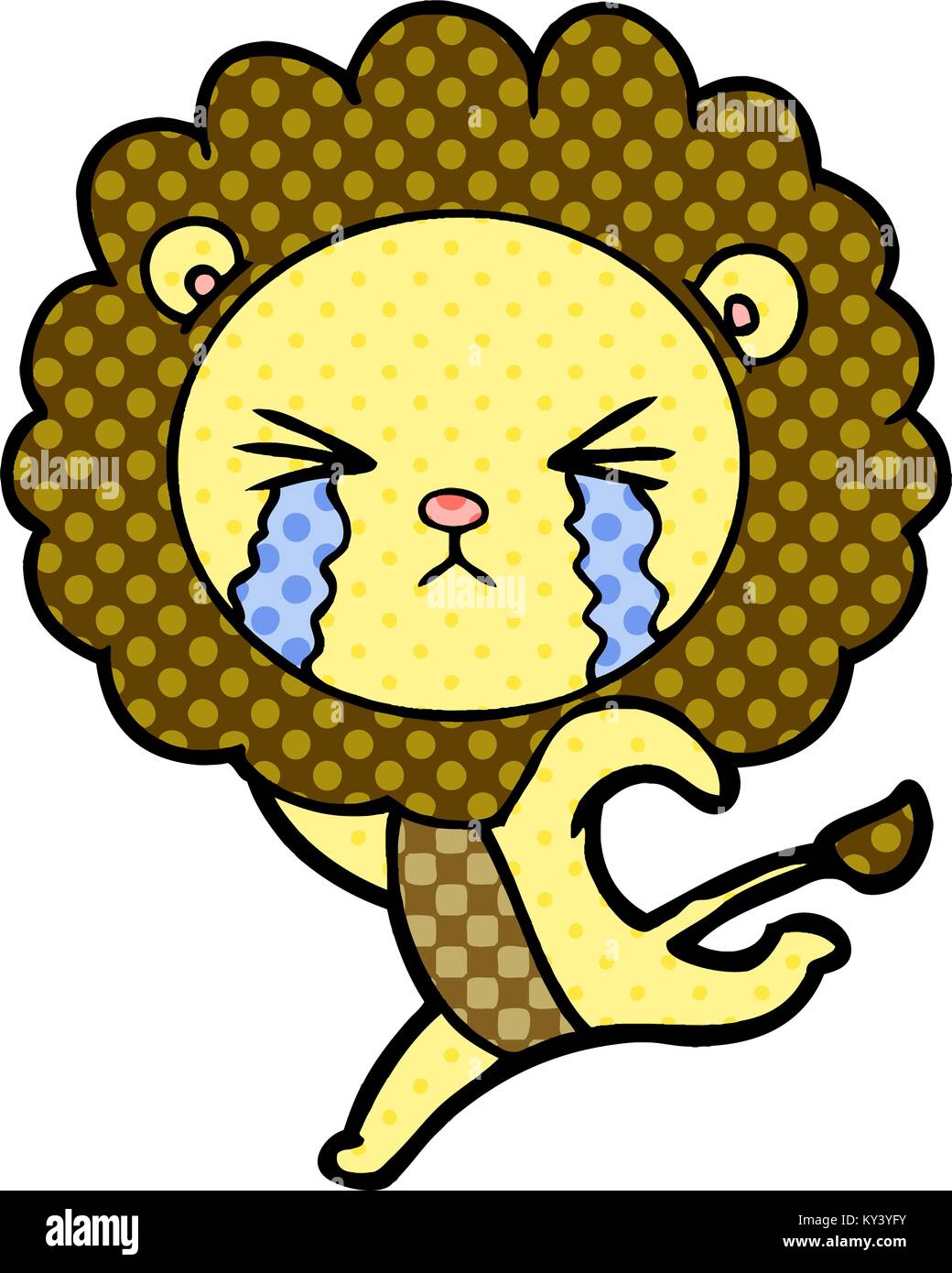 cartoon crying lion running away Stock Vector Image & Art - Alamy