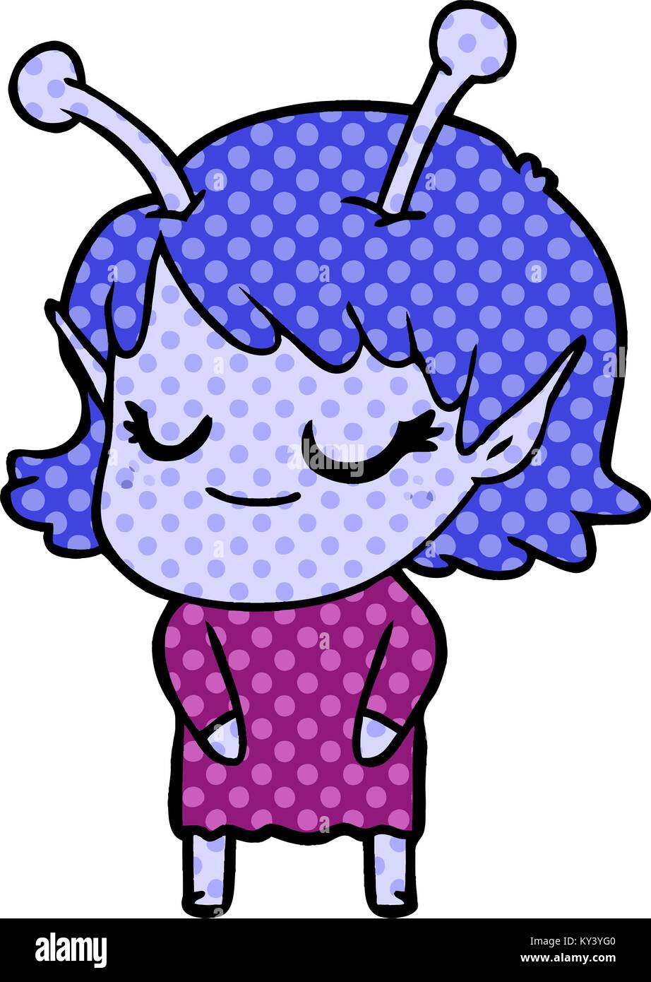 smiling alien girl cartoon Stock Vector Image & Art - Alamy