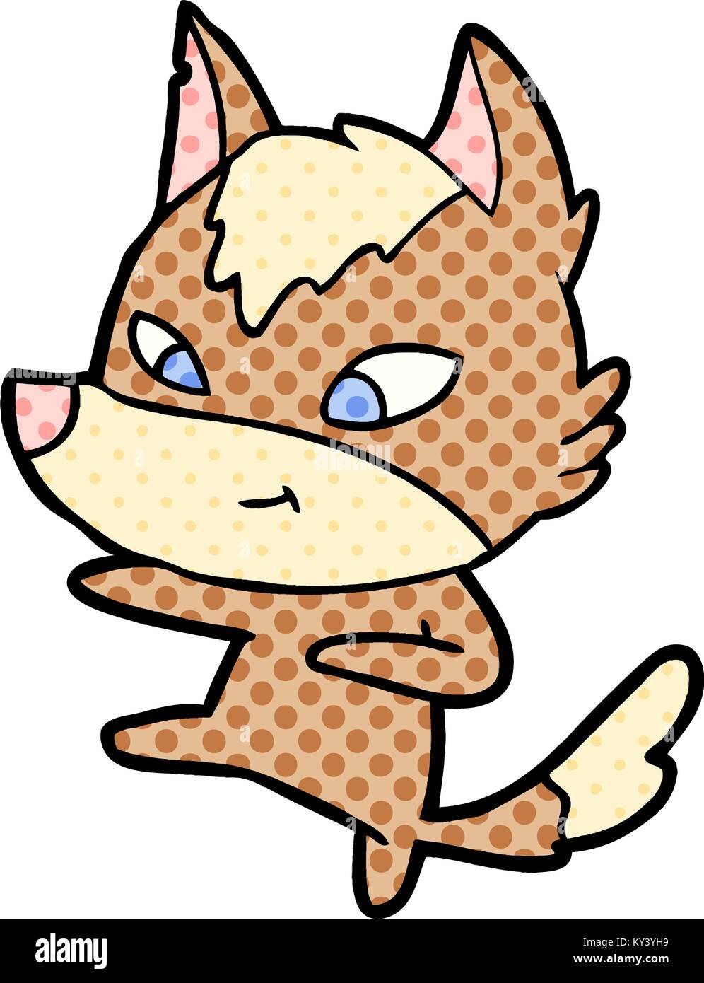 friendly cartoon wolf dancing Stock Vector Image & Art - Alamy