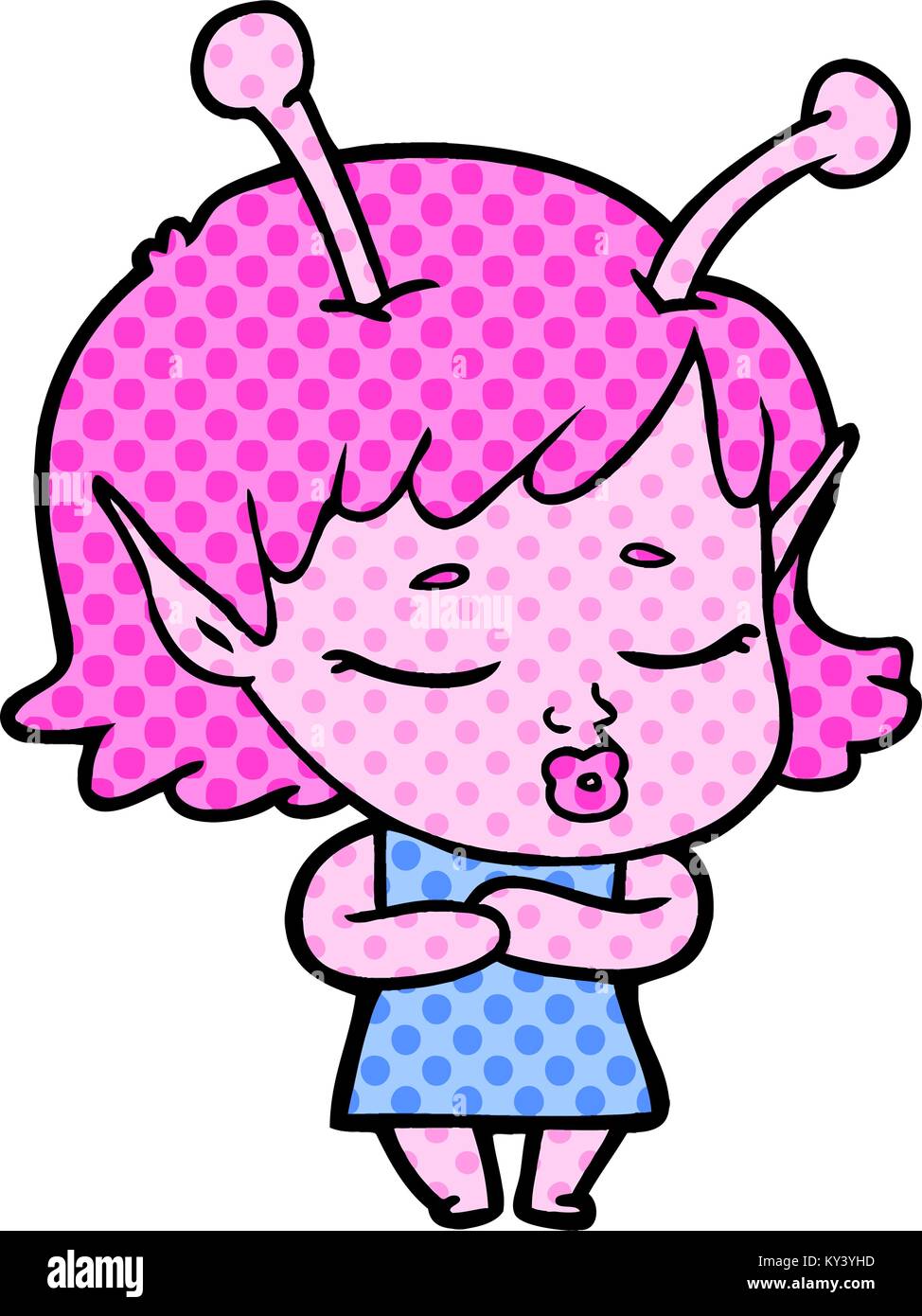 cute alien girl cartoon Stock Vector Image & Art - Alamy