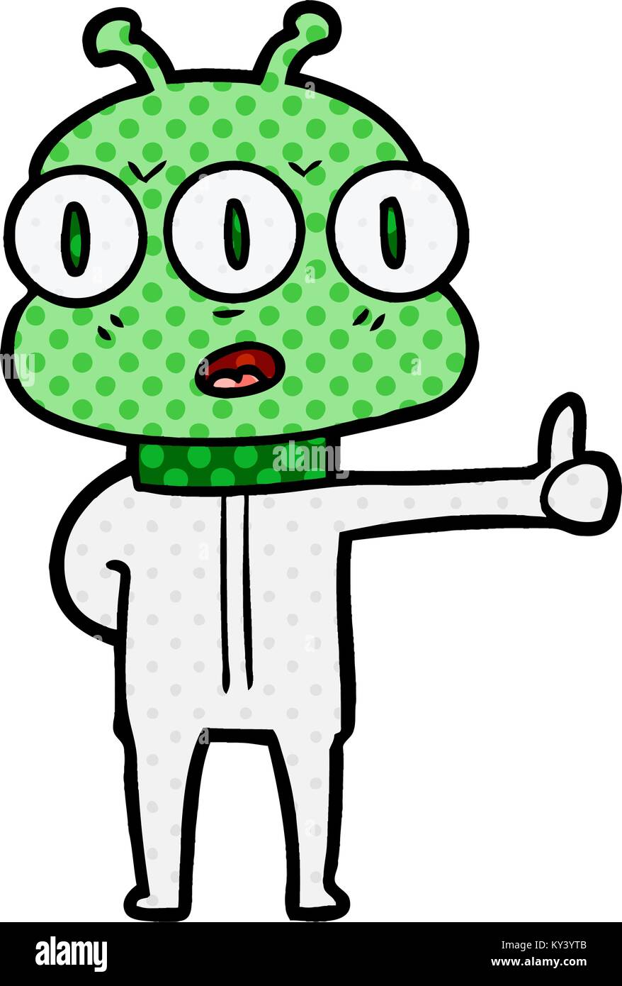 cartoon three eyed alien Stock Vector Image & Art - Alamy