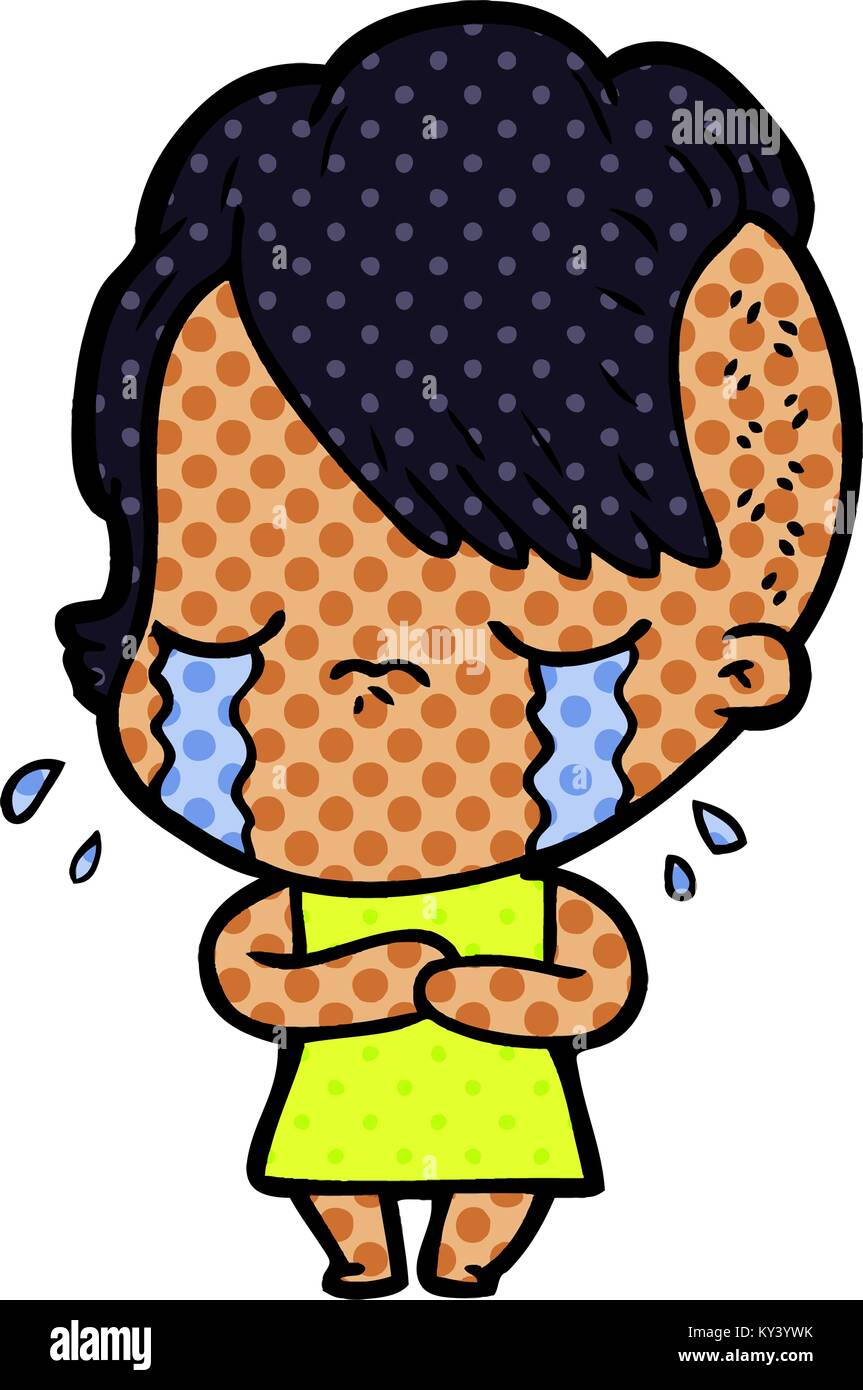 cartoon crying girl Stock Vector Image & Art - Alamy