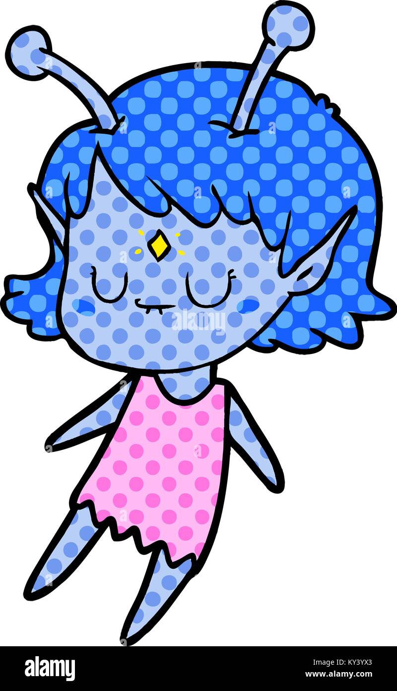 cartoon alien girl Stock Vector Image & Art - Alamy