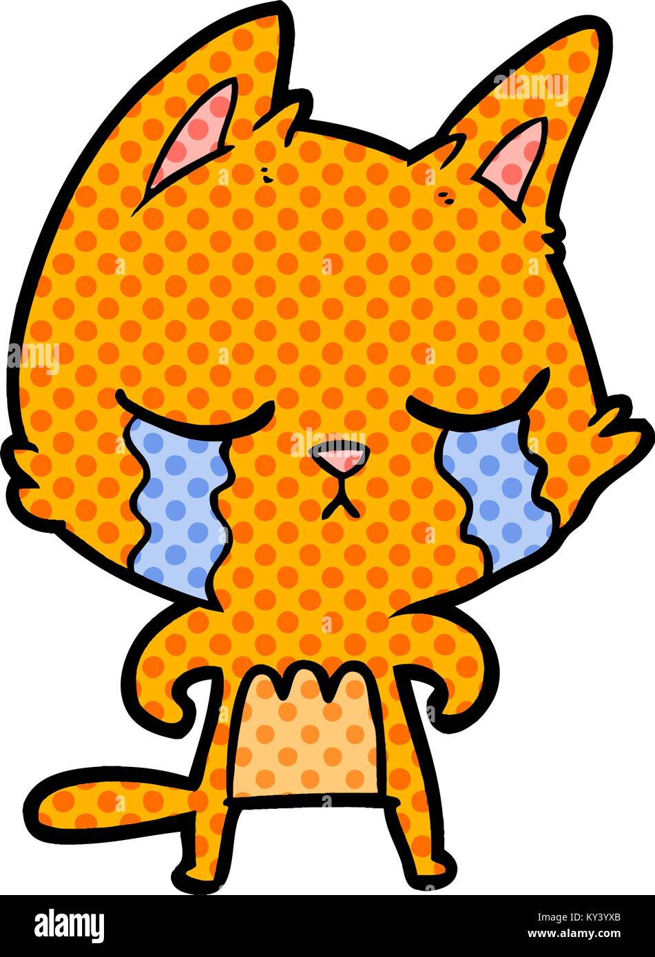 crying cartoon cat Stock Vector Image & Art - Alamy