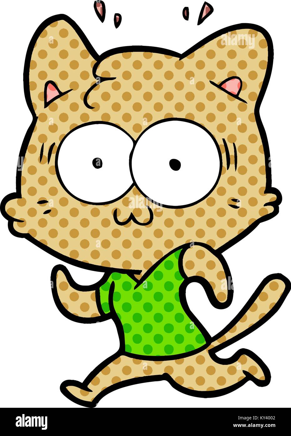 cartoon surprised cat running Stock Vector Image & Art - Alamy