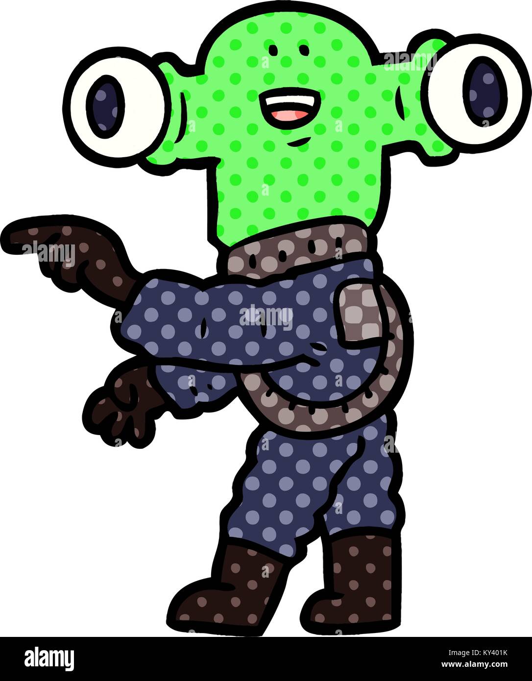 friendly cartoon alien pointing Stock Vector Image & Art - Alamy