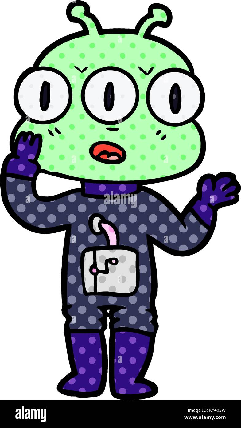 cartoon three eyed alien Stock Vector Image & Art - Alamy