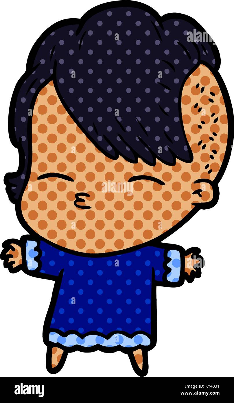 cartoon squinting girl Stock Vector Image & Art - Alamy