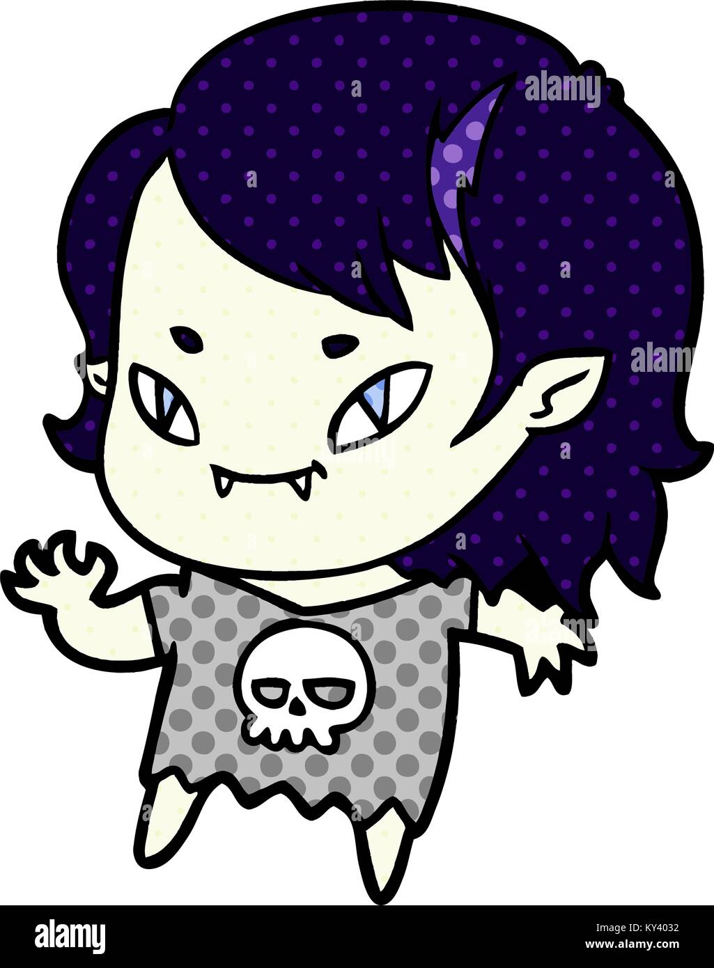 Cartoon waving vampire girl hi-res stock photography and images - Alamy