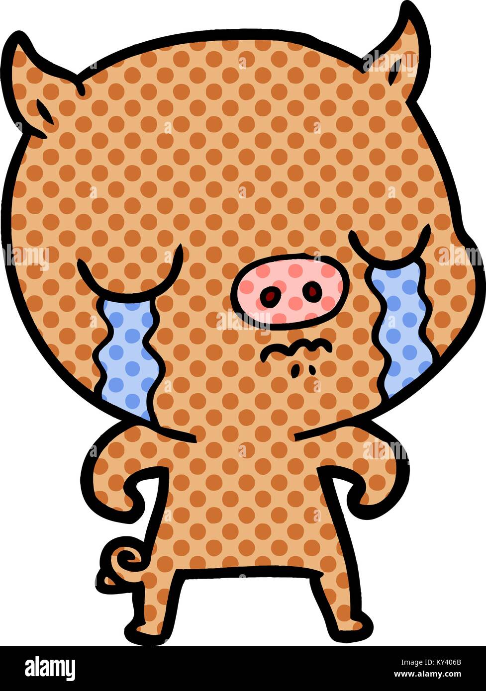 cartoon pig crying Stock Vector Image & Art - Alamy