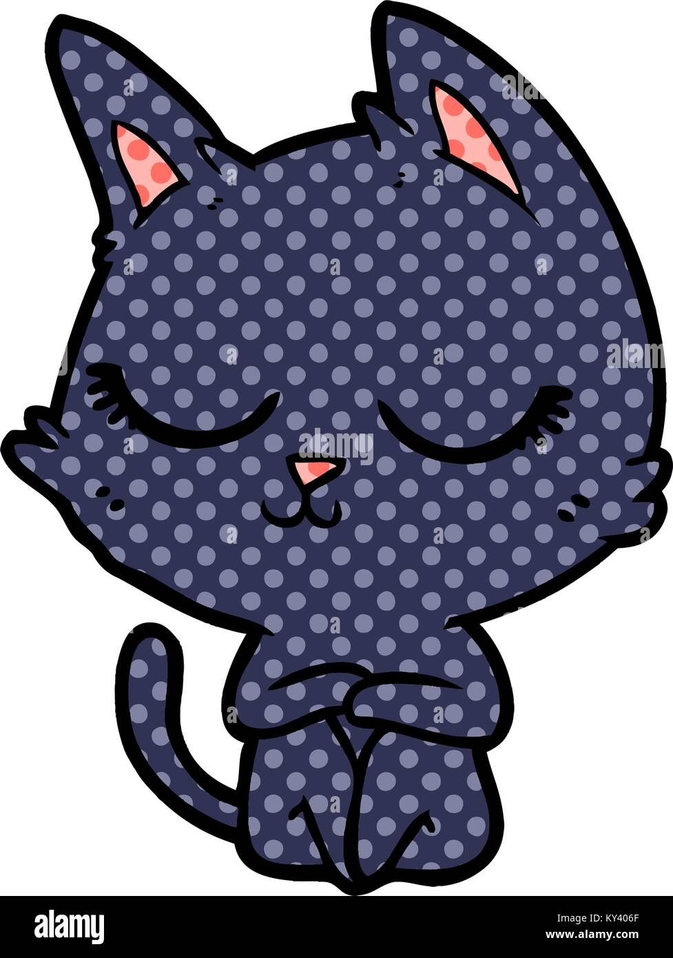 calm cartoon cat Stock Vector Image & Art - Alamy