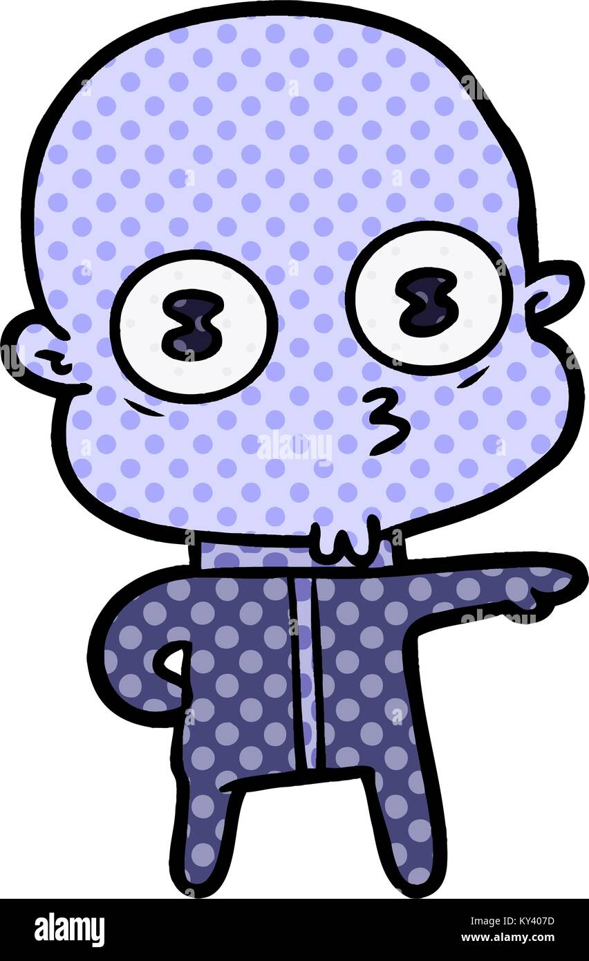 cartoon weird bald spaceman Stock Vector Image & Art - Alamy