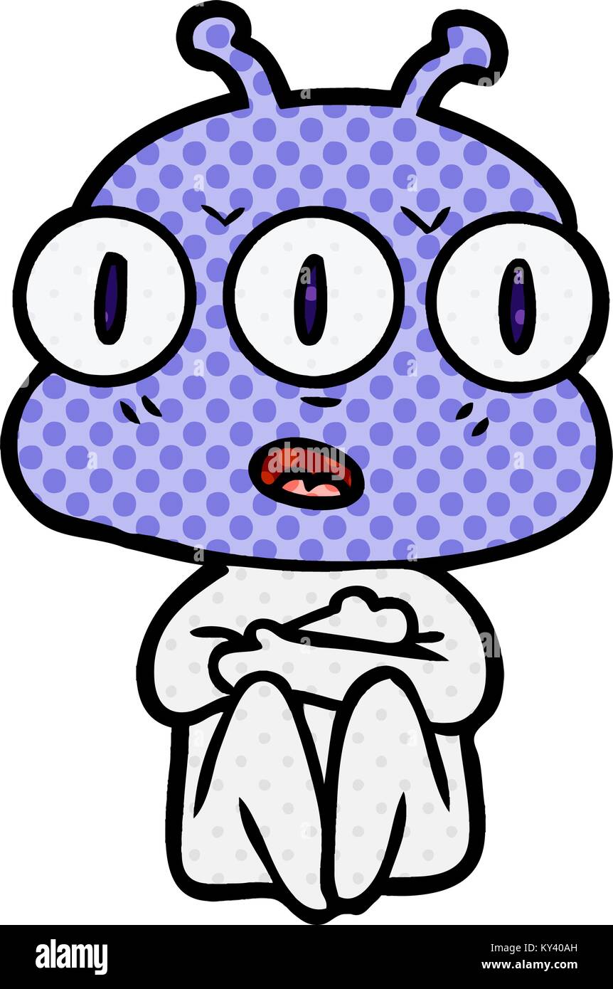 cartoon three eyed alien Stock Vector Image & Art - Alamy