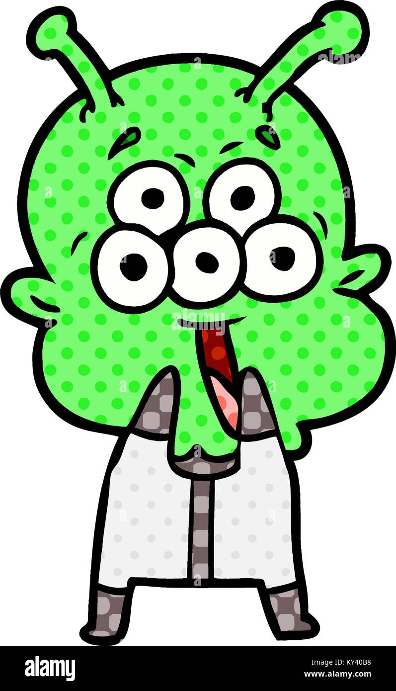 happy cartoon alien gasping in surprise Stock Vector Image & Art - Alamy
