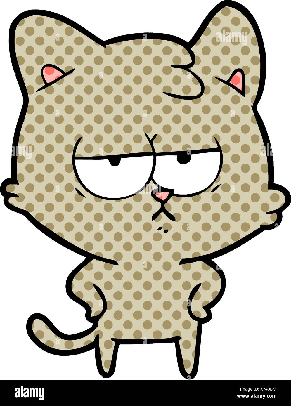 bored cartoon cat Stock Vector Image & Art - Alamy