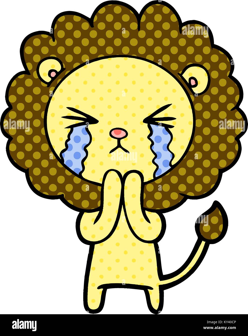 cartoon crying lion praying Stock Vector Image & Art - Alamy