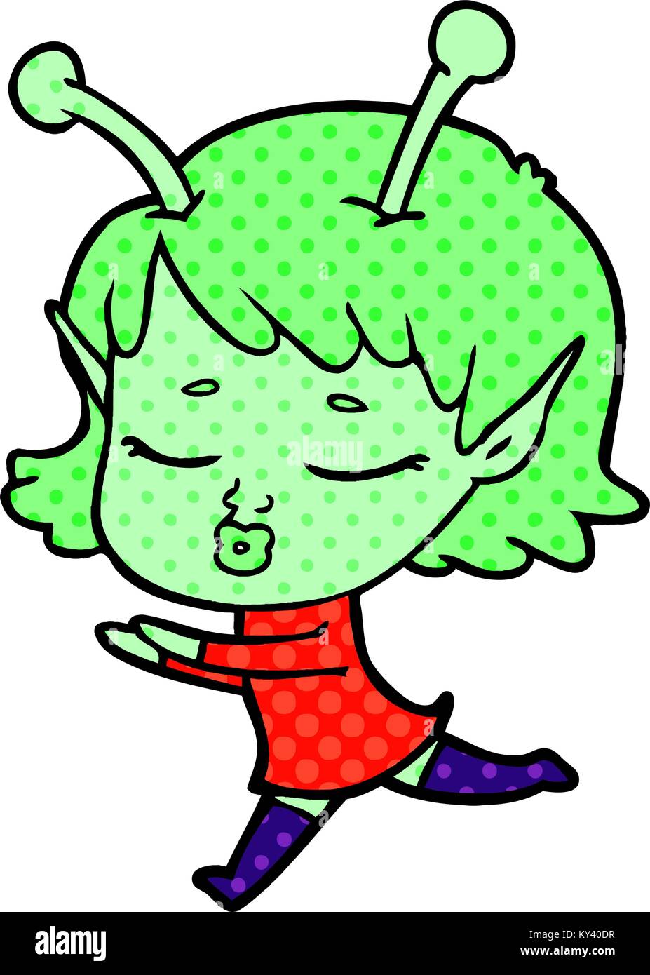 cartoon alien girl Stock Vector Image & Art - Alamy