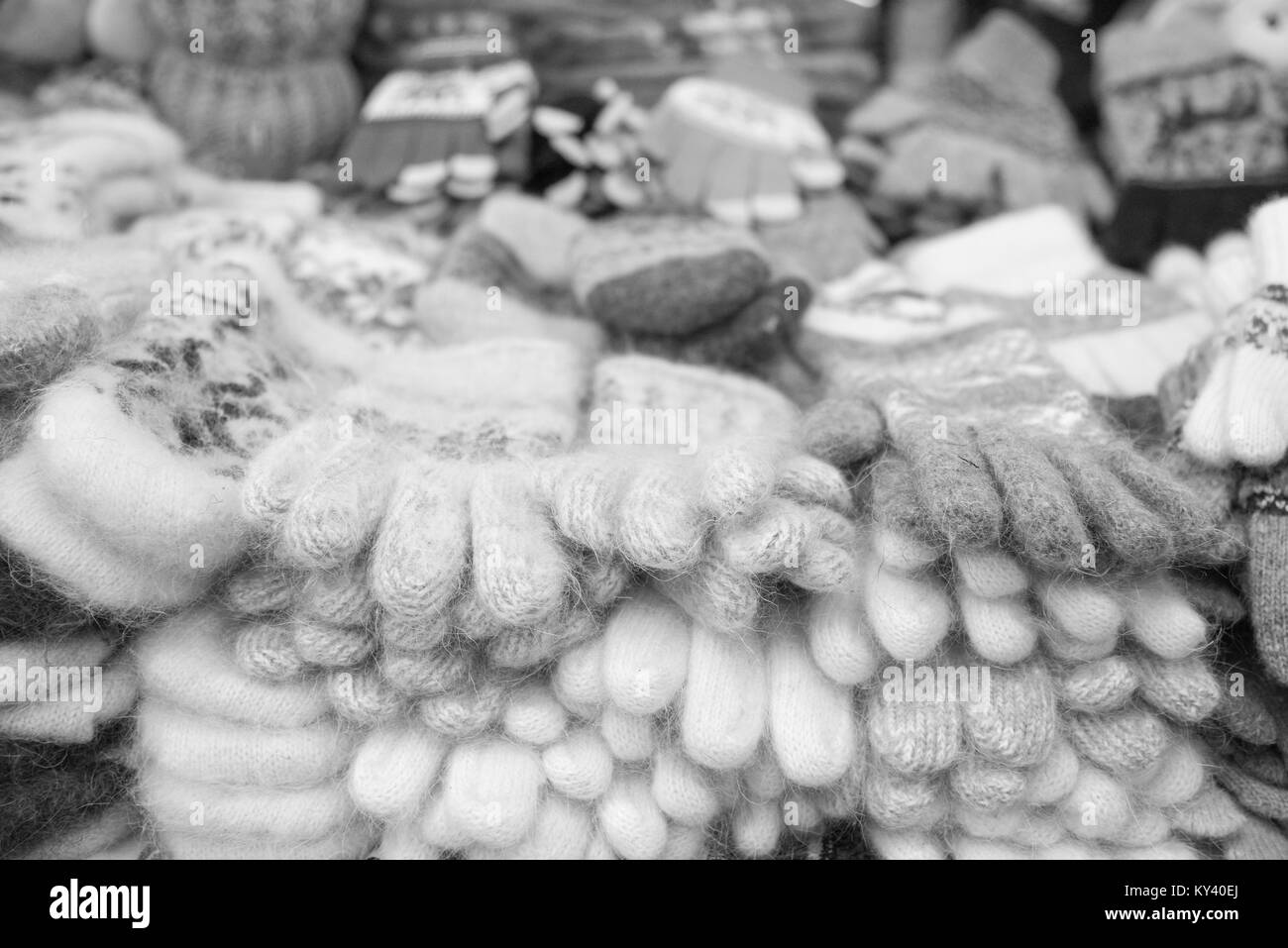 Woman in cozy clothing Black and White Stock Photos & Images - Alamy