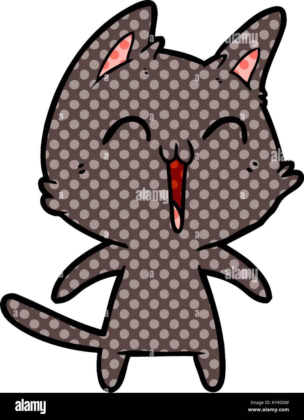 happy cartoon cat meowing Stock Vector Image & Art - Alamy