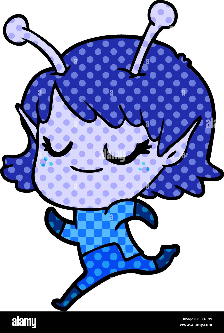 smiling alien girl cartoon running Stock Vector Image & Art - Alamy