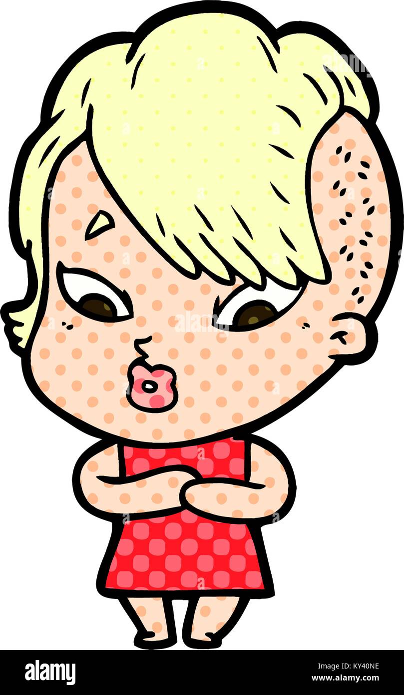 cartoon surprised girl Stock Vector Image & Art - Alamy