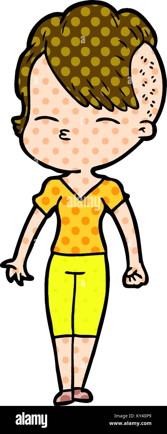 cartoon squinting girl Stock Vector Image & Art - Alamy