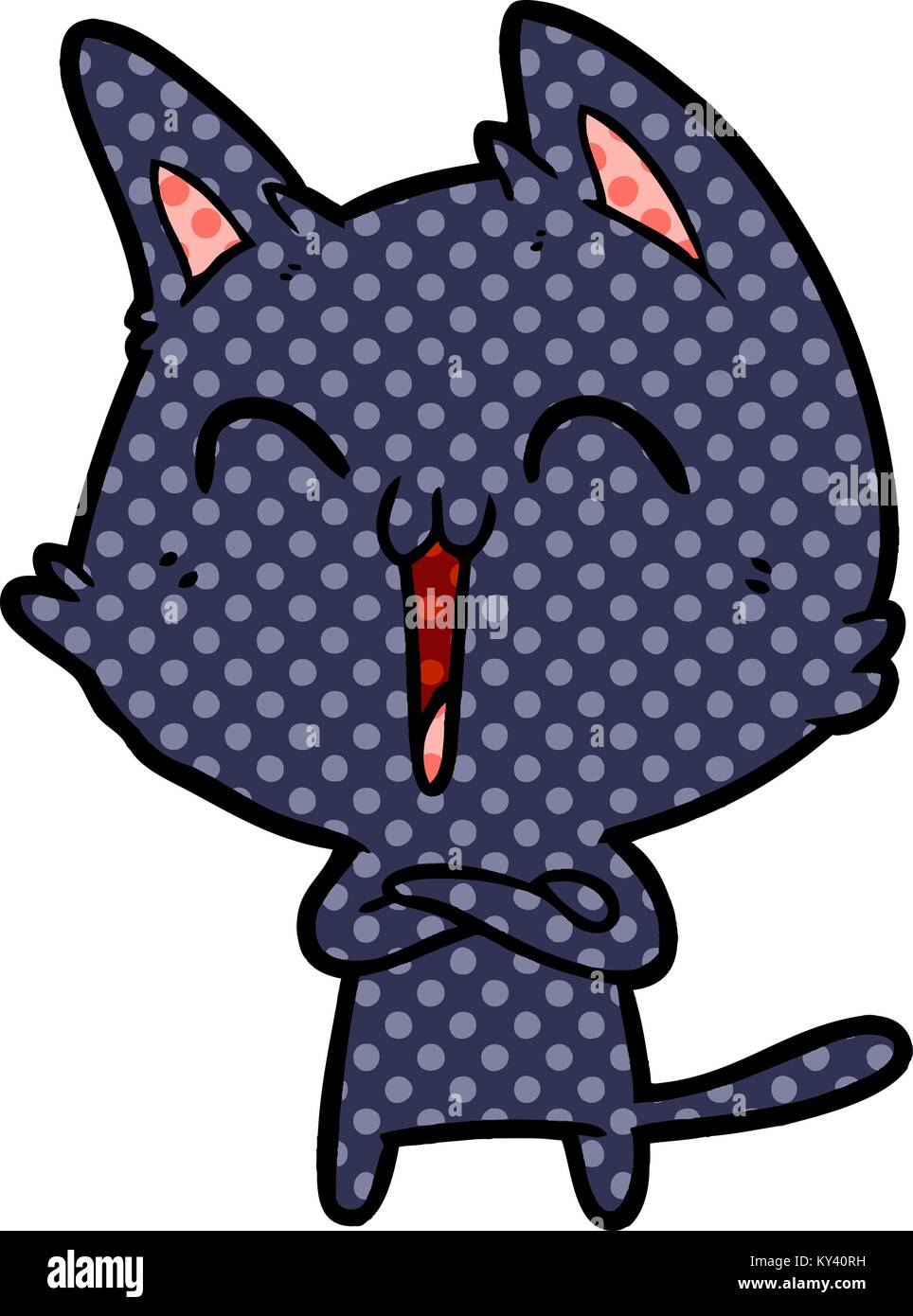 happy cartoon cat meowing Stock Vector Image & Art - Alamy
