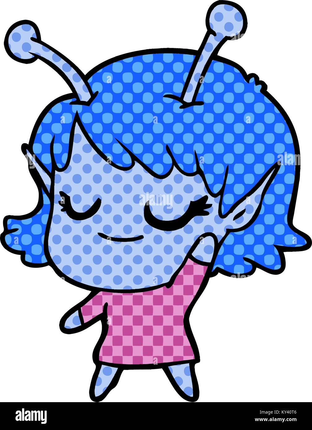 smiling alien girl cartoon Stock Vector Image & Art - Alamy