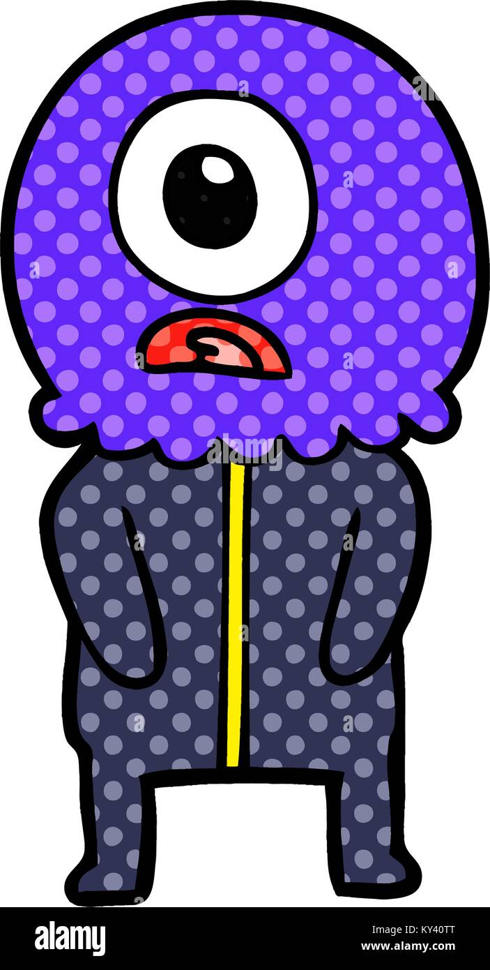 cartoon cyclops alien spaceman Stock Vector Image & Art - Alamy