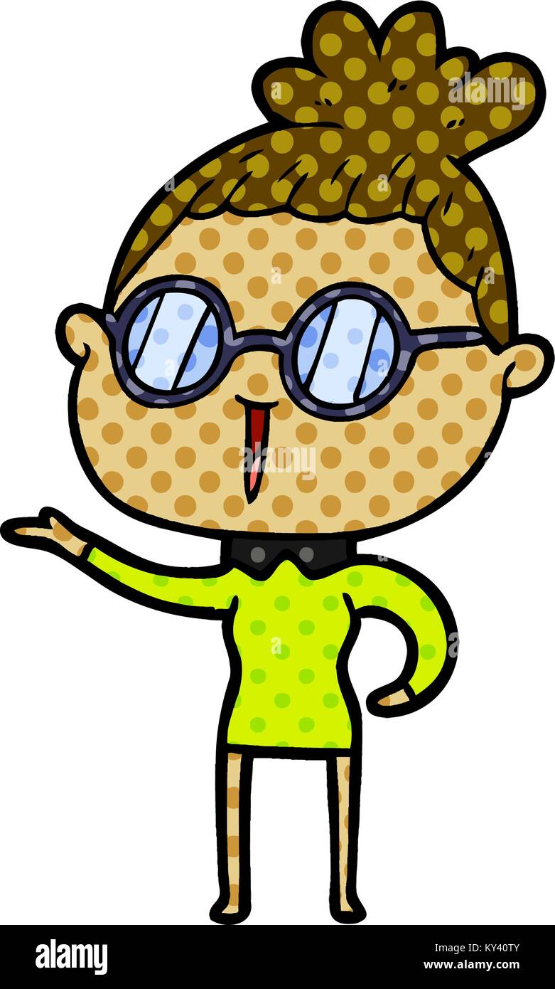 cartoon woman wearing spectacles Stock Vector Image & Art - Alamy