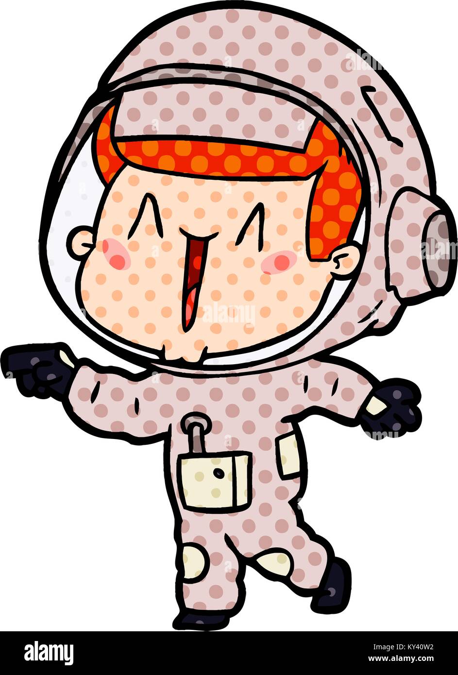 happy cartoon astronaut pointing Stock Vector Image & Art - Alamy