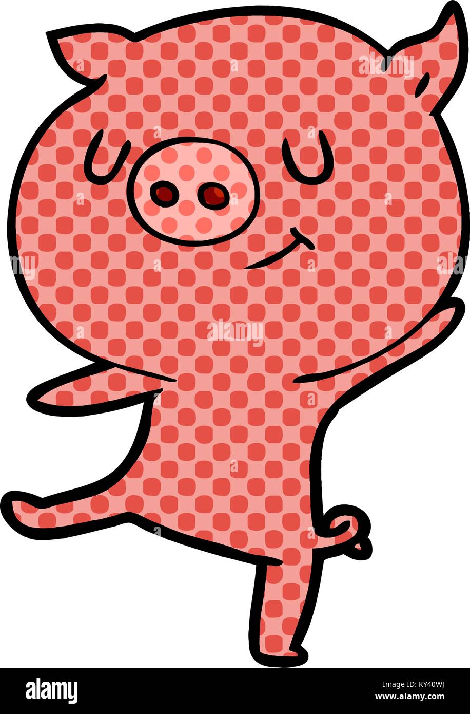 happy cartoon pig Stock Vector Image & Art - Alamy
