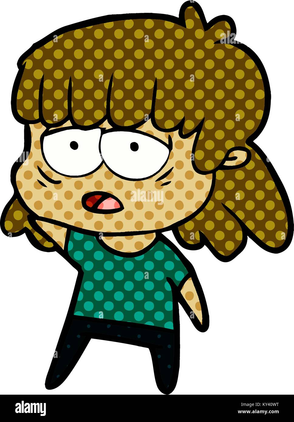 cartoon tired woman Stock Vector Image & Art - Alamy